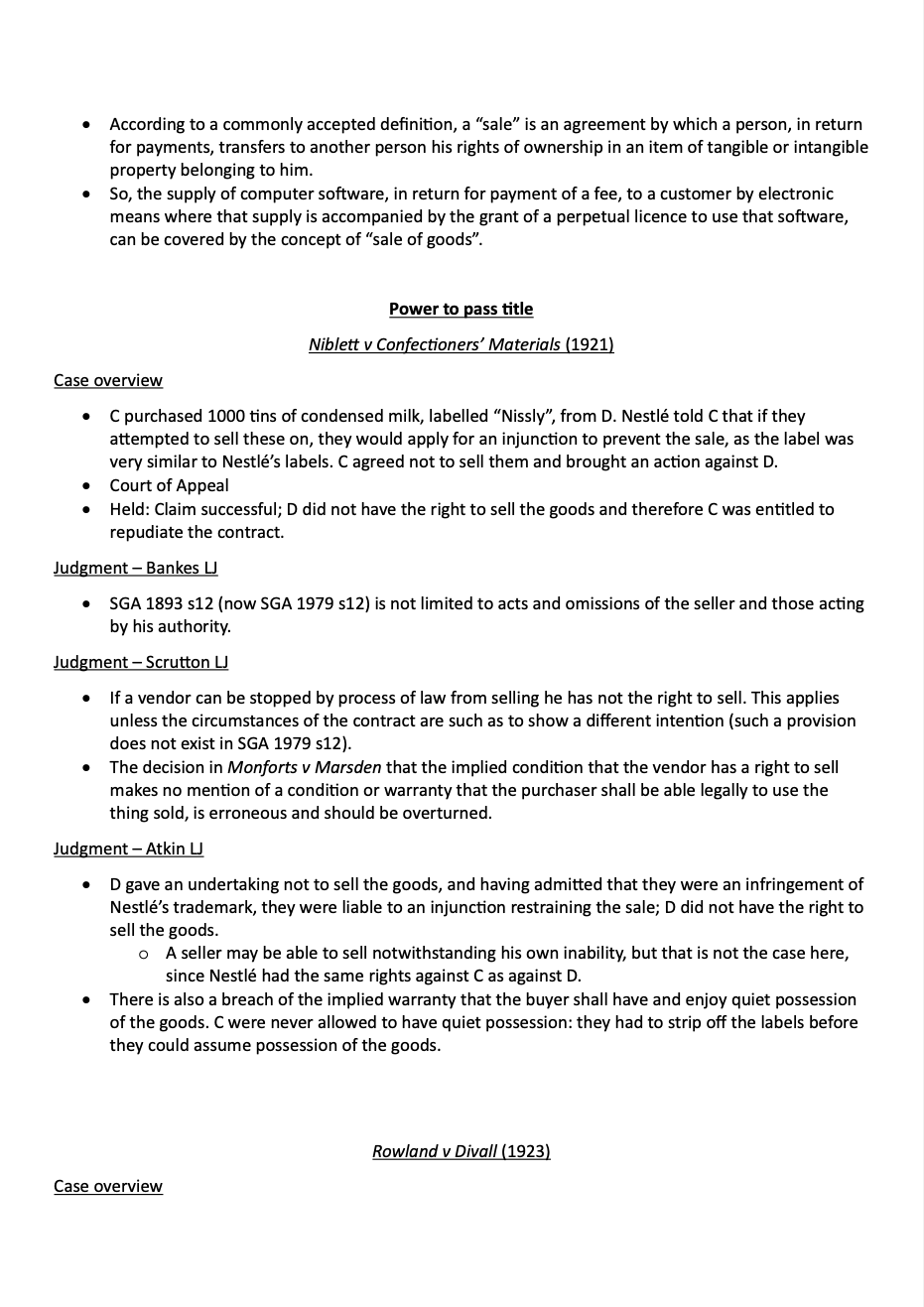Commercial Law - Case Summaries - lawprof.co